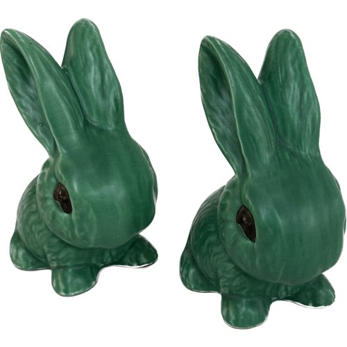 Large Sylvac blue bunny, approximate height 10 inches, 2 smaller green ...