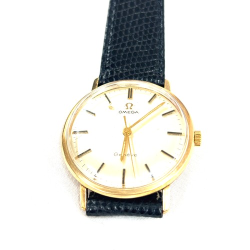 9ct Gold cased Omega Geneve wrist watch