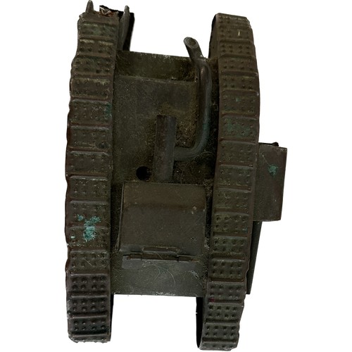 Vintage trench art tank measures approximately 2.5 inches tall x 7 ...