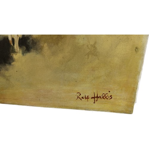 Original Rolf Harris signed oil on canvas depicting a deer, measures ...