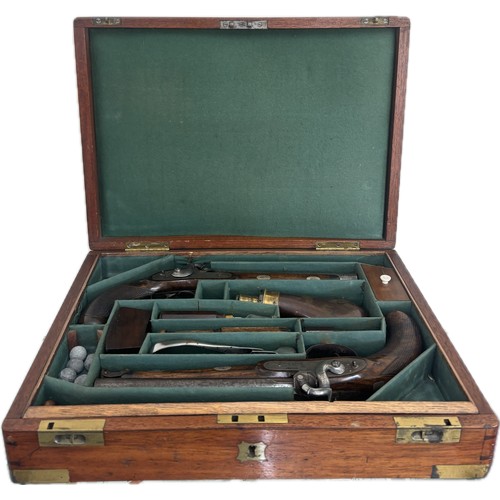 A fine cased antique pair of Joseph Lang Percussion Dueling pistols ...