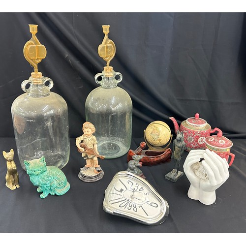 Selection of miscellaneous includes clock, miniature globe etc