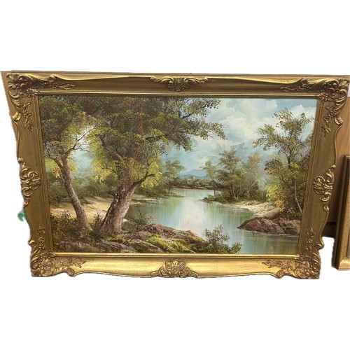 Signed framed oil on canvas by artist I Cafieri (20thC School), river ...