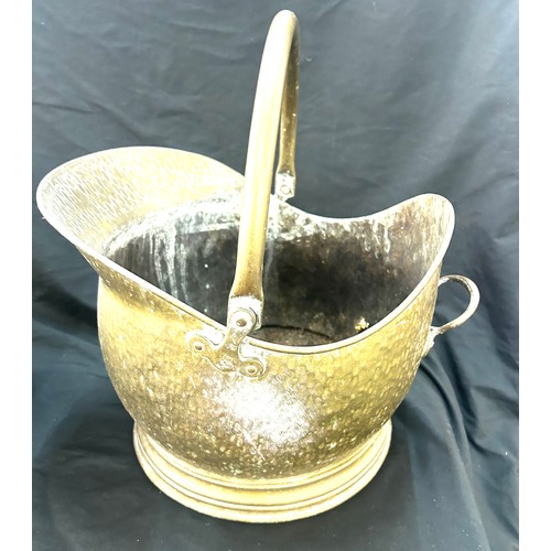 Two brass helmet coal scuttles