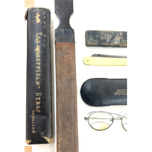 Vintage collectable items to include ' The Sheffield Strop', razor and ...