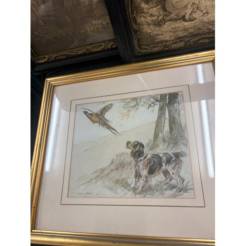 Selection of 7 framed prints, various scenes and sizes, largest frame ...