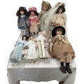 Large selection of vintage and later pot dolls includes German dolls etc