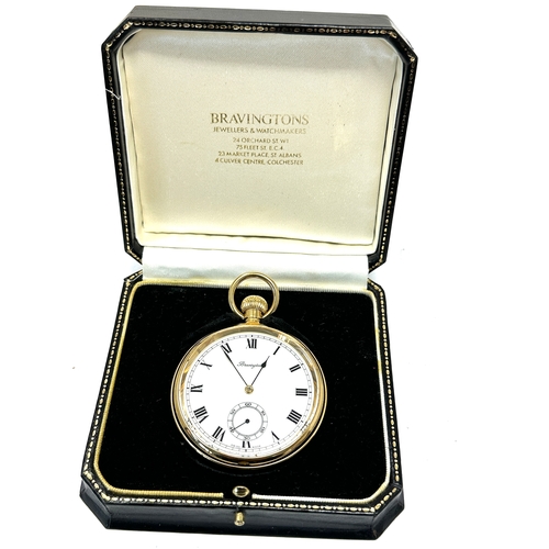 Boxed gold plated bravingtons pocket watch the watch is ticking