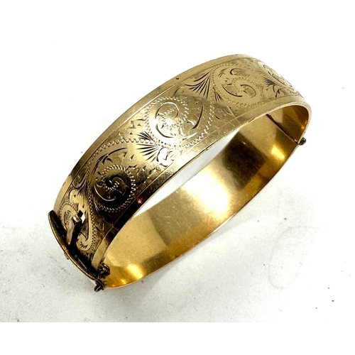 Vintage 9ct gold bangle with metal core weight 43g