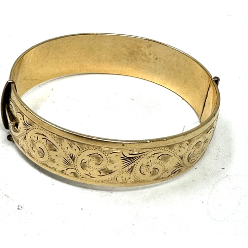 Vintage 9ct gold bangle with metal core weight 43g