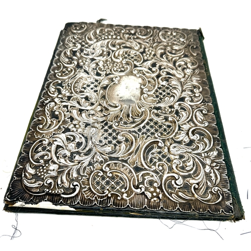 Antique Ornate Sterling Silver Book Cover Album measures approx 29cm by ...
