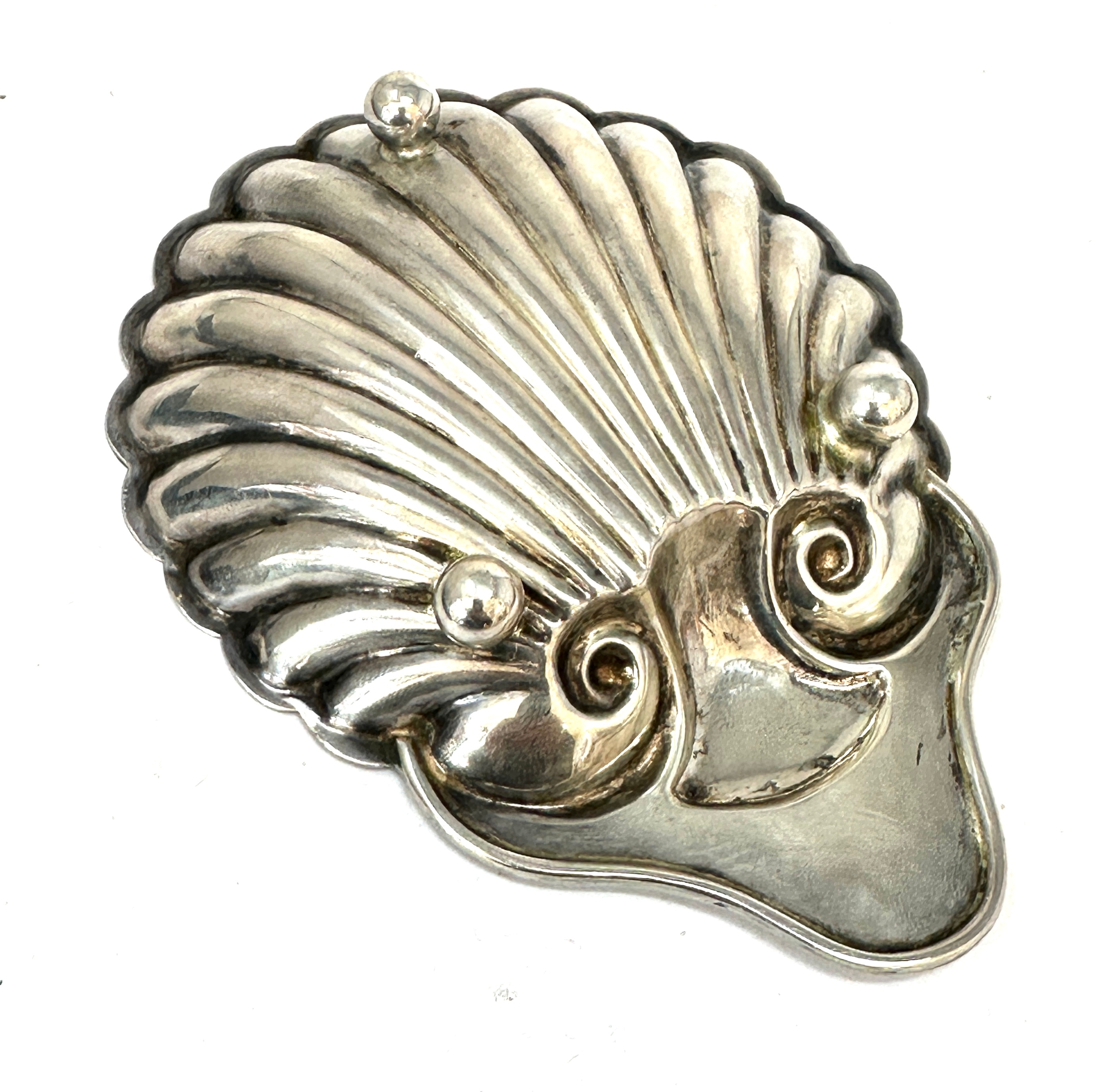 Vintage silver clam shell shaped butter dish Sheffield silver hallmarks ...