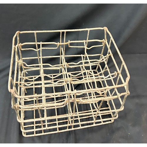 Vintage metal milk bottle rack, approximate measurements