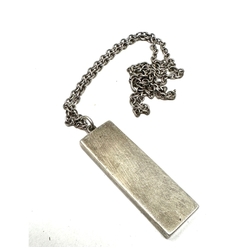 Vintage silver ingot pendant necklace weight 37g