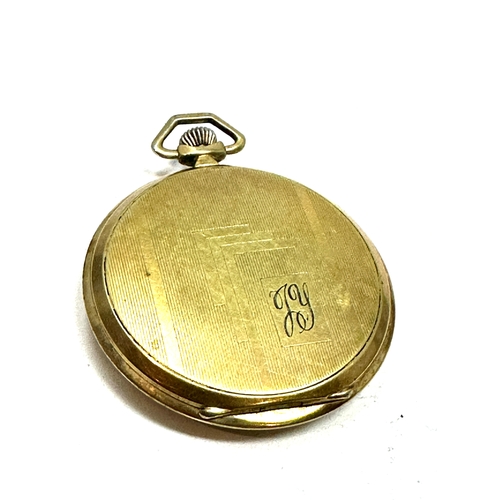 Antique Federal art deco gold plated slimline open face pocket watch ...