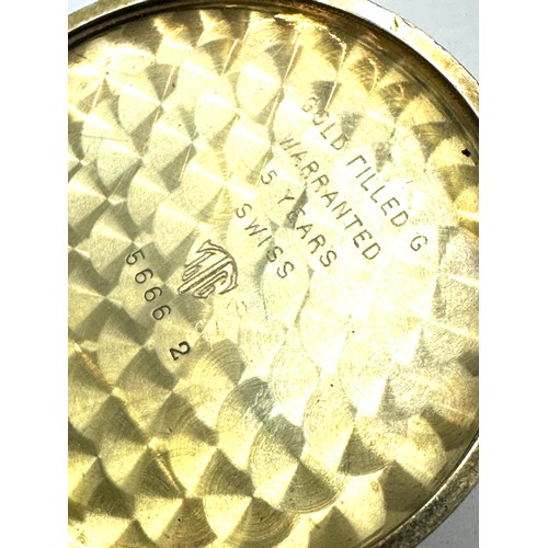 Antique Federal art deco gold plated slimline open face pocket watch ...