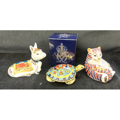 Royal Crown Derby Cat without stopper, Donkey Foal with gold stopper ...