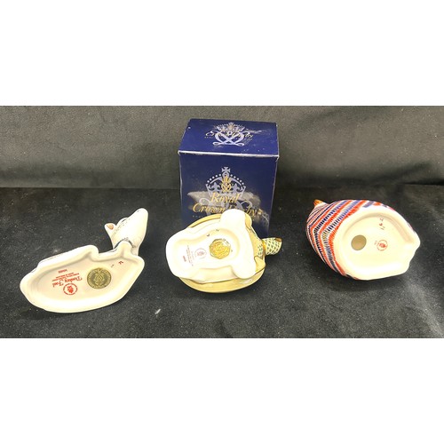 Royal Crown Derby Cat without stopper, Donkey Foal with gold stopper ...