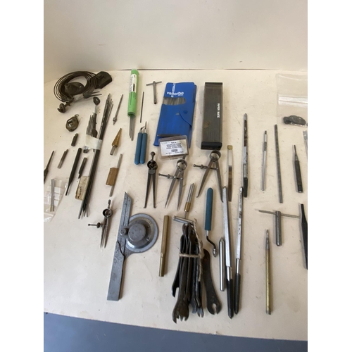 Quantity of Clock makers tools, horologists, including a precision ...