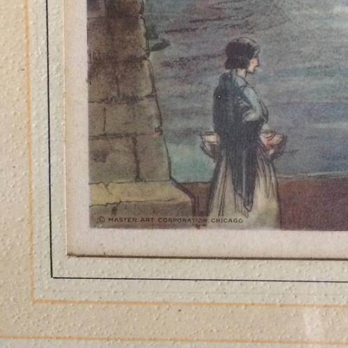 Modern print signed Claude Deval, Italian river scene, framed and ...