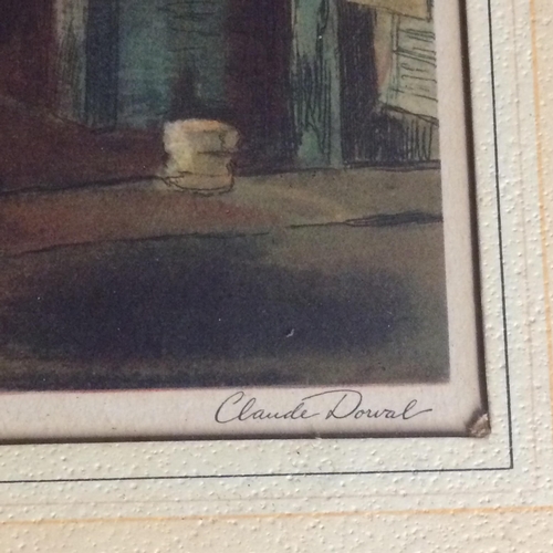 Modern print signed Claude Deval, Italian river scene, framed and ...