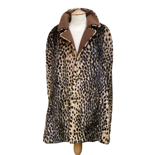 BIBA reversible camel wool and faux leopard print cape, good condition ...