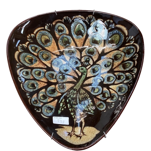 Quantity of studio pottery items to include two Chelsea Pottery Chargers