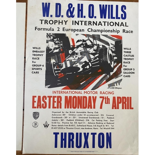 Two original Motor Racing posters, Thruxton vintage sports car club ...