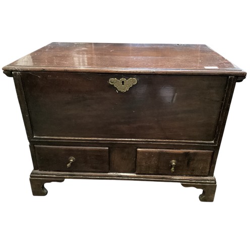 A small oak coffer/bible box, with rising lid, 47cm high x 65cm wide.