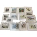 Fourteen mounted, mainly Punch cartoons and Hussall, HM Bateman. All in ...
