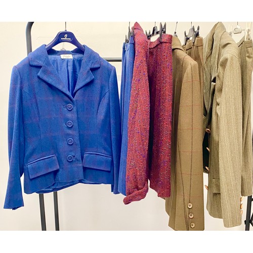 Four Franka (bespoke couture) wool/tweed suits worn for Cheltenham ...