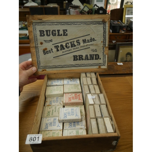 OLD BOX OF TACKS WITH ORIGINAL CONTENTS