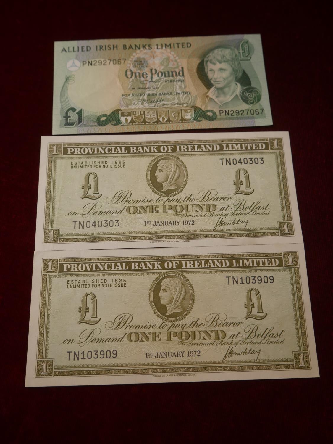 3 IRISH BANK NOTES