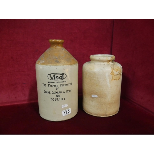 2 STONE JARS