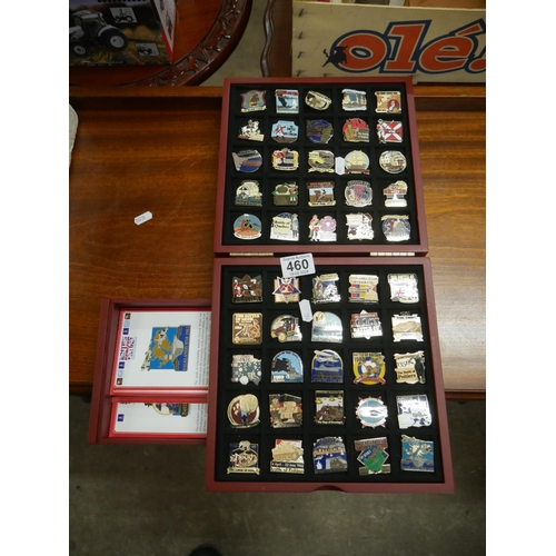 COLLECTION OF BRITISH VICTORY BADGES IN CASE PLUS CARDS