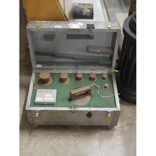 CASED BRASS & SILVER MILITARY TEST WEIGHTS