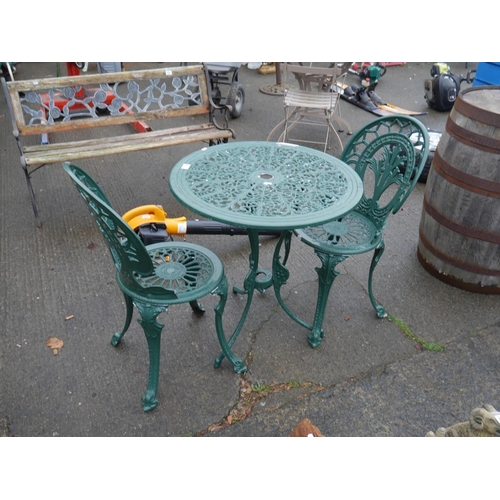 ALUMINIUM GARDEN TABLE & 2 CHAIRS