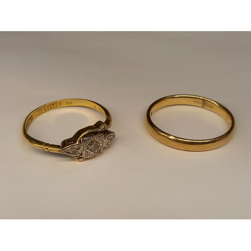 9CT BAND SIZE M.1/2 PLUS GOLD PLATED RING