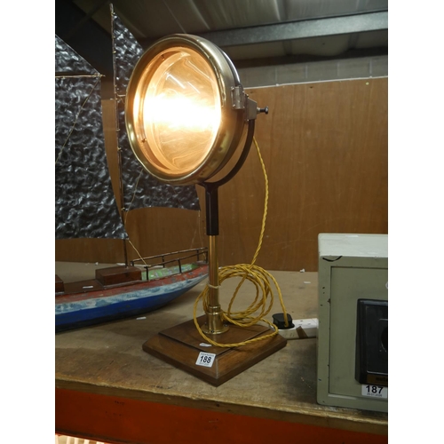 OLD HEADLAMP REPURPOSED TO TABLE LAMP