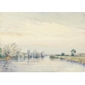Charles Patrickson - River landscape, mid 20th century watercolour ...