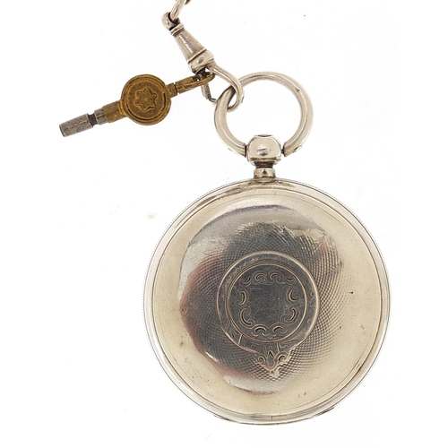 Adam Burdess, gentlemen's silver open face pocket watch on a graduated ...