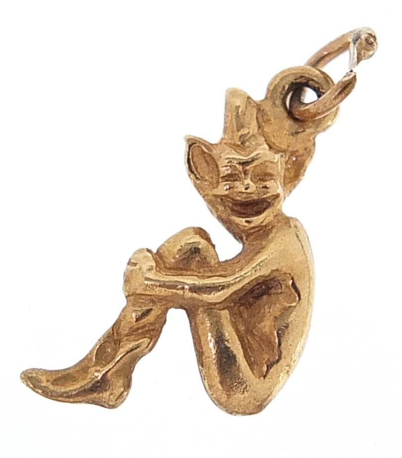 9ct gold pixie charm, 1.8cm high, 1.9g