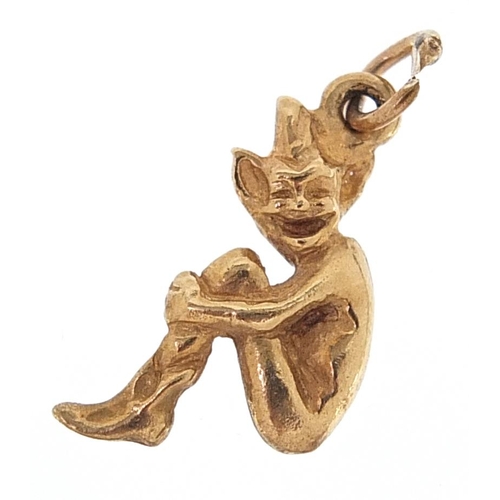 9ct gold pixie charm, 1.8cm high, 1.9g