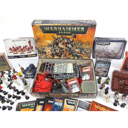 Large collection of Warhammer figures, accessories and magazines, some ...