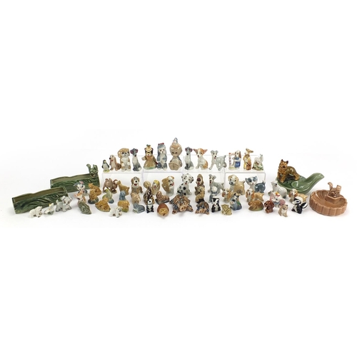 Collection of Wade figures and Whimsies including Pogo Walt Kelly and ...