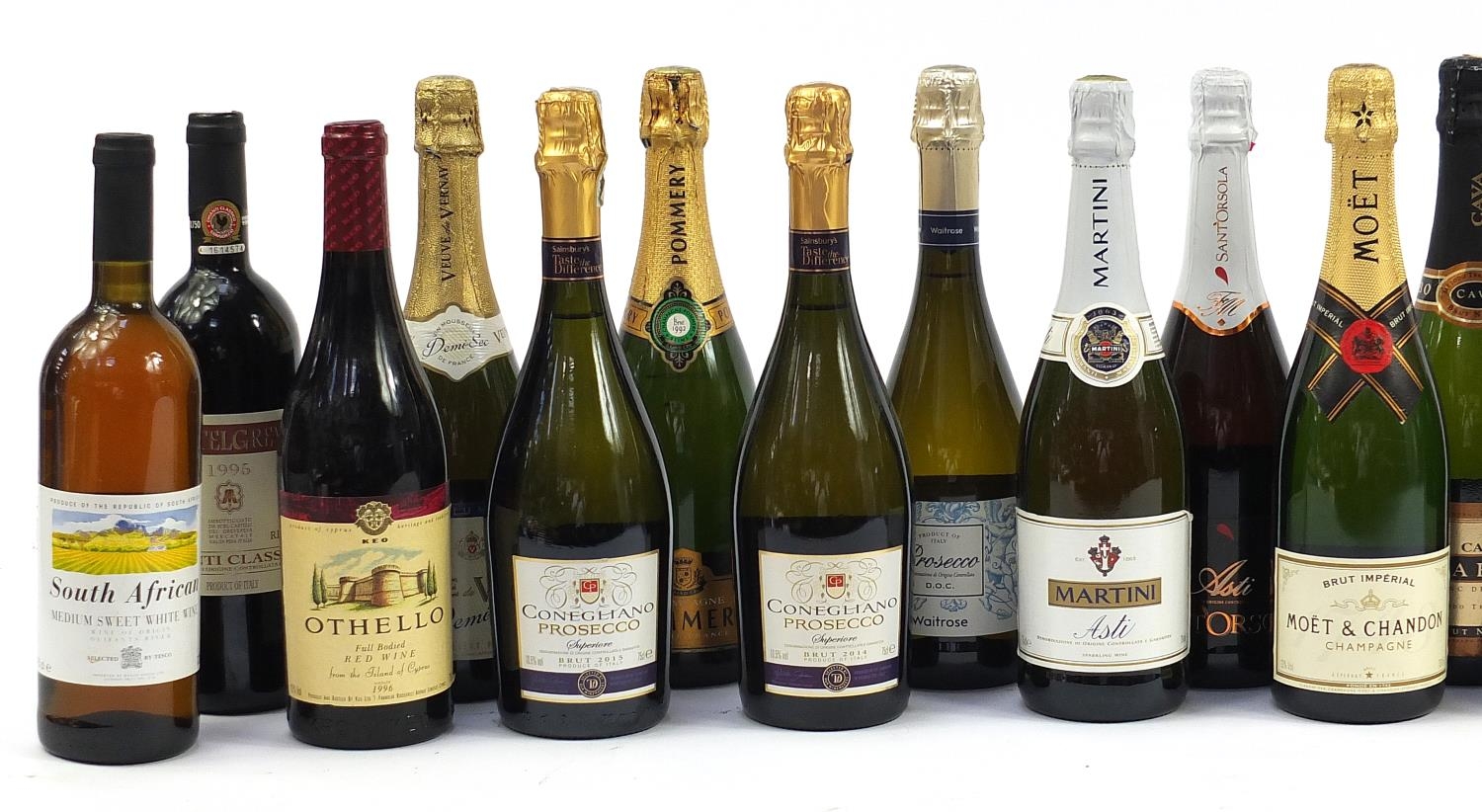 Twenty one bottles of Champagne and wines including Moet & Chandon ...