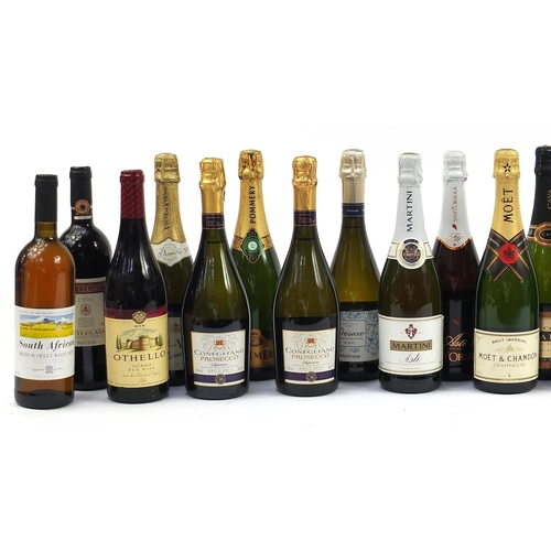 Twenty one bottles of Champagne and wines including Moet & Chandon ...