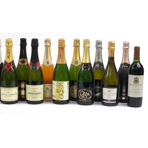 Twenty one bottles of Champagne and wines including Moet & Chandon ...