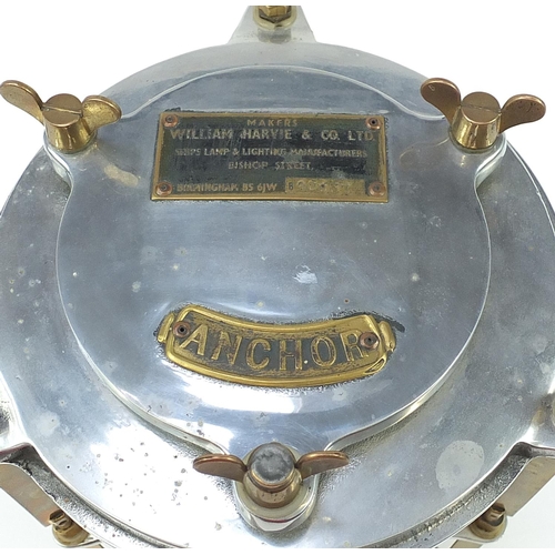 Shipping interest William Harvie & Co brass and white metal anchor ship ...