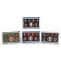 Four New Zealand proof coin sets each with silver dollars, comprising ...